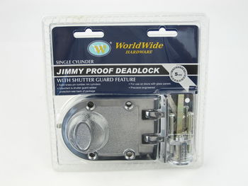H101 Jimmy Proof One Cylinder Lock -Chrome Plated | Worldwide Hardware ...