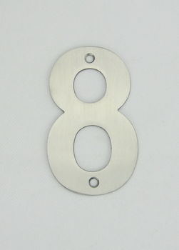 Letter Box Number Plate 100mm -Satin Stainless | Worldwide Hardware Pty Ltd