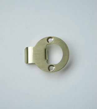 Round Striker Plate Satin Brass | Worldwide Hardware Pty Ltd