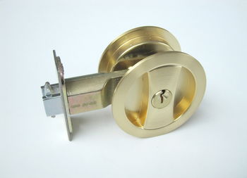 Cavity Sliding Door Lock RND Satin Brushed Gold -Entrance | Worldwide ...